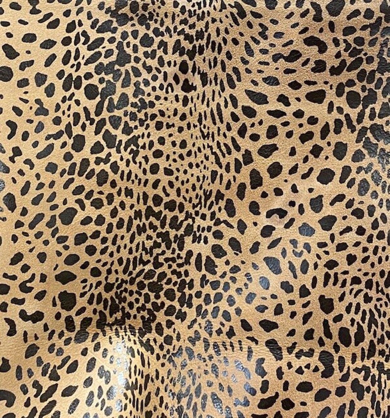 Cheetah Tan Printed Leather - Cut to Size - Cowhide Leather for Bags ...