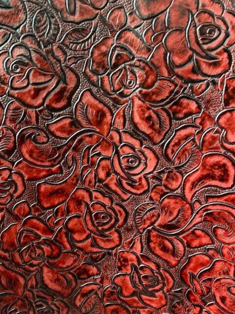 Embossed Leather Roses Pomegranate Custom Cuts 8x8 10x12 - Etsy