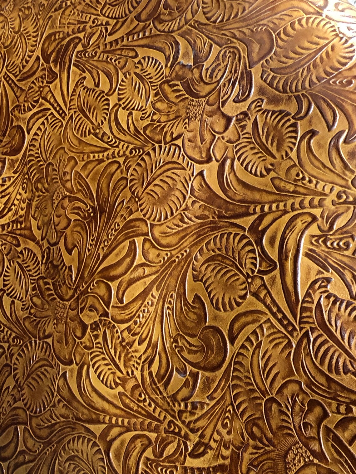 Embossed Leather Floral Saddle, Custom Cuts, Leatherworking, Leather ...