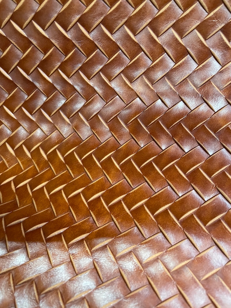 Embossed Leather Sheets Trenzado Brandy Custom Cuts 8x8 - Etsy