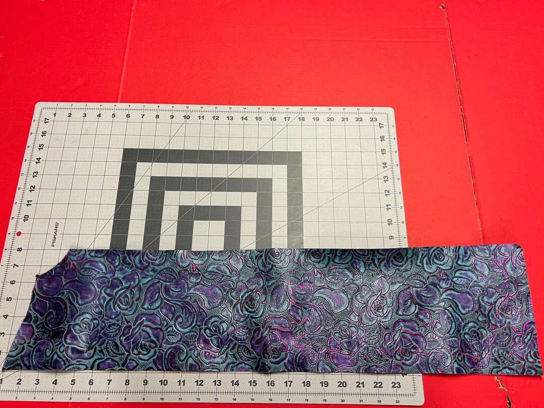 Embossed Leather Scrap - Roses Metallic Hot Pink #70A as Picture ...