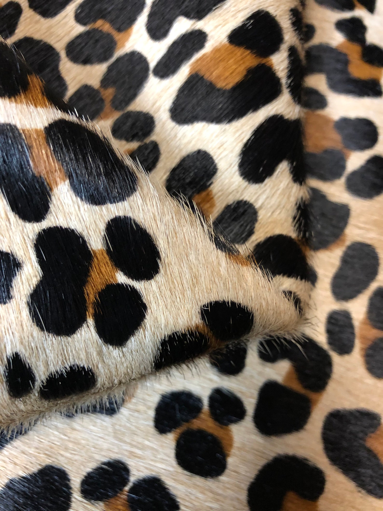 Leopard Printed Cowhide Leather, Custom Cuts, Hair on Printed Leather ...