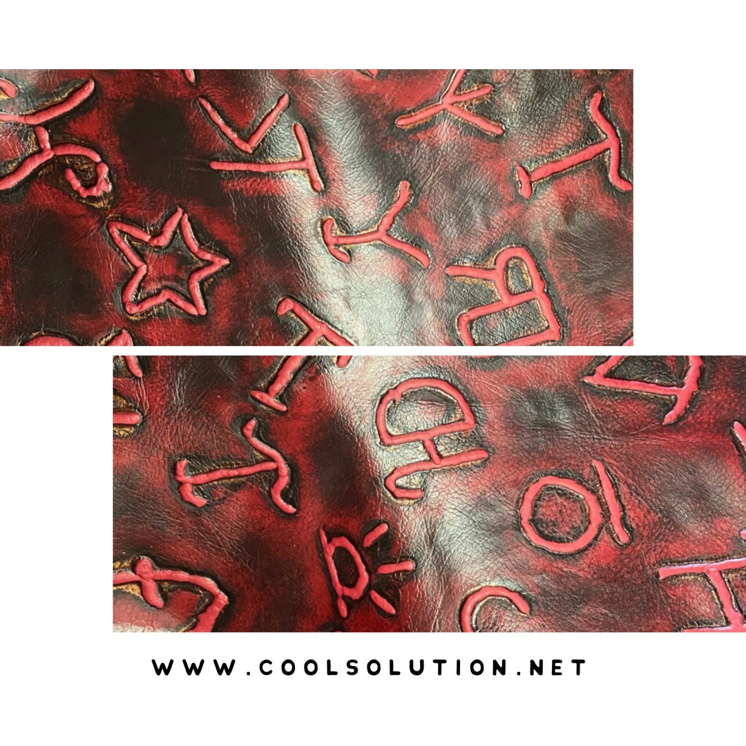Embossed Leather Mini Brands Red & Bronze, Custom Cuts 8x8, 10x12 ...