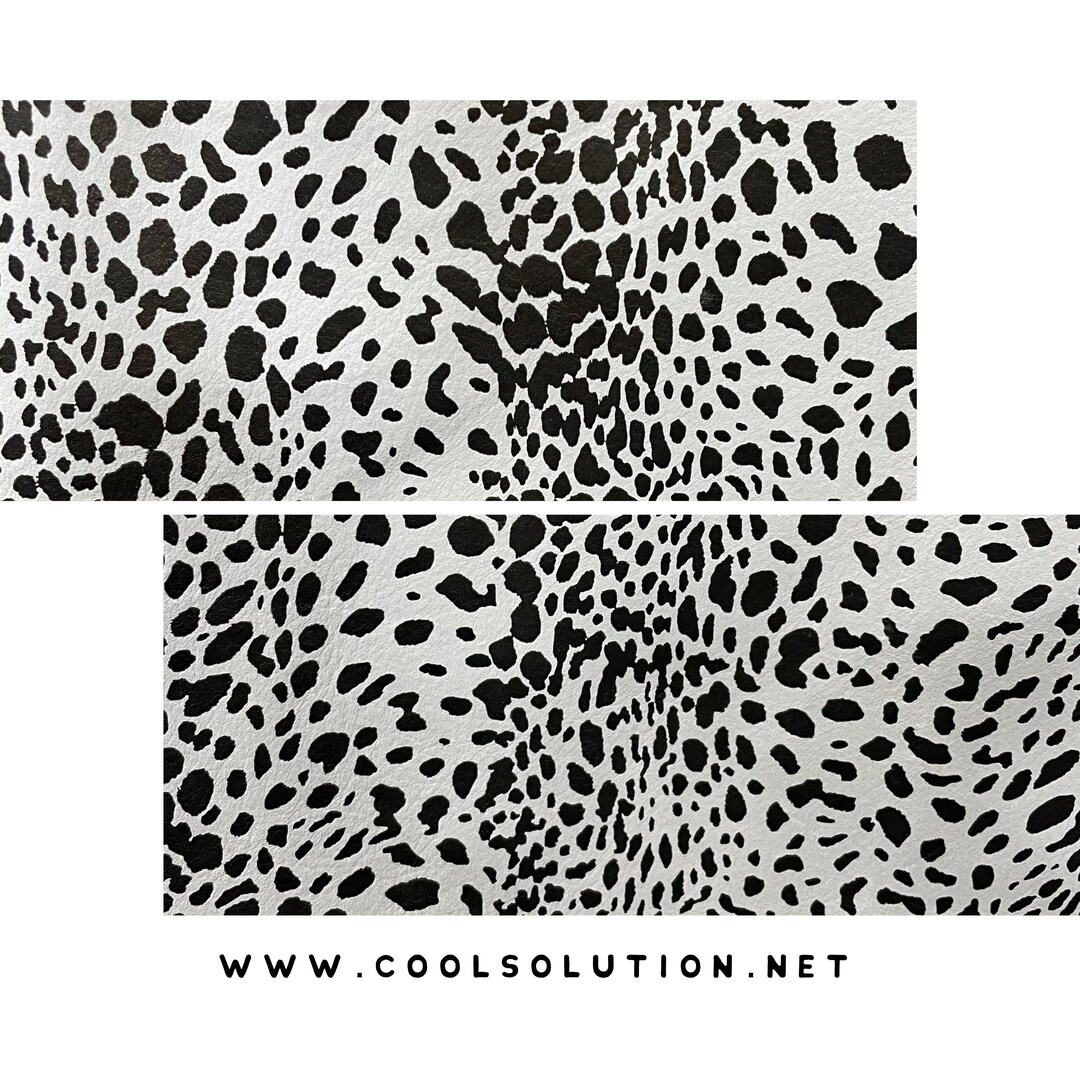 Cheetah White Printed Leather - Cut to Size - Cowhide Leather for Bags ...