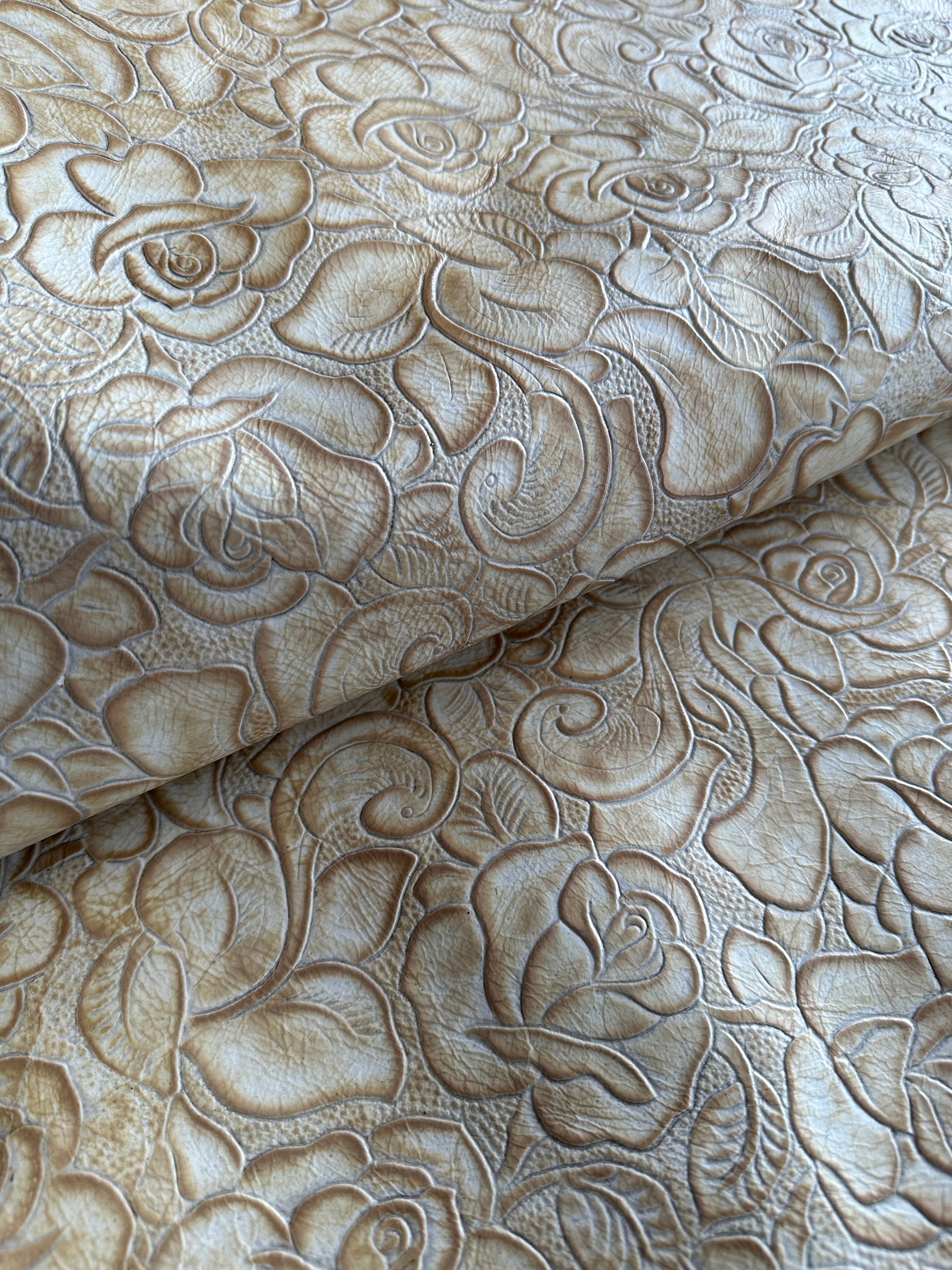 Embossed Leather Roses Dulce De Leche, Custom Cuts 8x8, 10x12, 12x12 ...