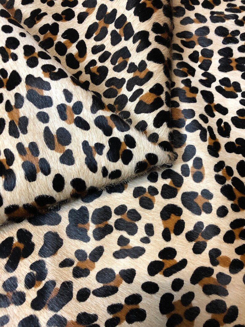 Leopard Printed Cowhide Leather, Custom Cuts, Hair on Printed Leather ...