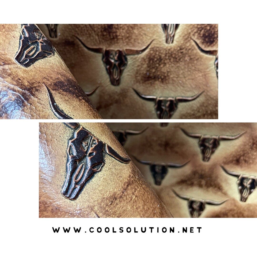 Embossed Leather Sheets Mini Longhorn Sepia Custom Cuts, Leather Sheets ...