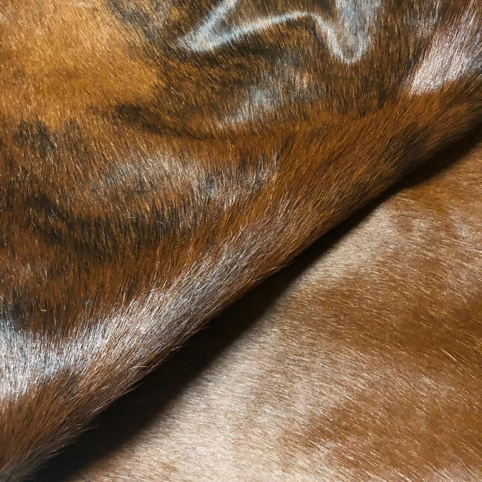Cowhide Leather Sheets, Dark Brindle, Hair on Hide Cowhide Leather ...