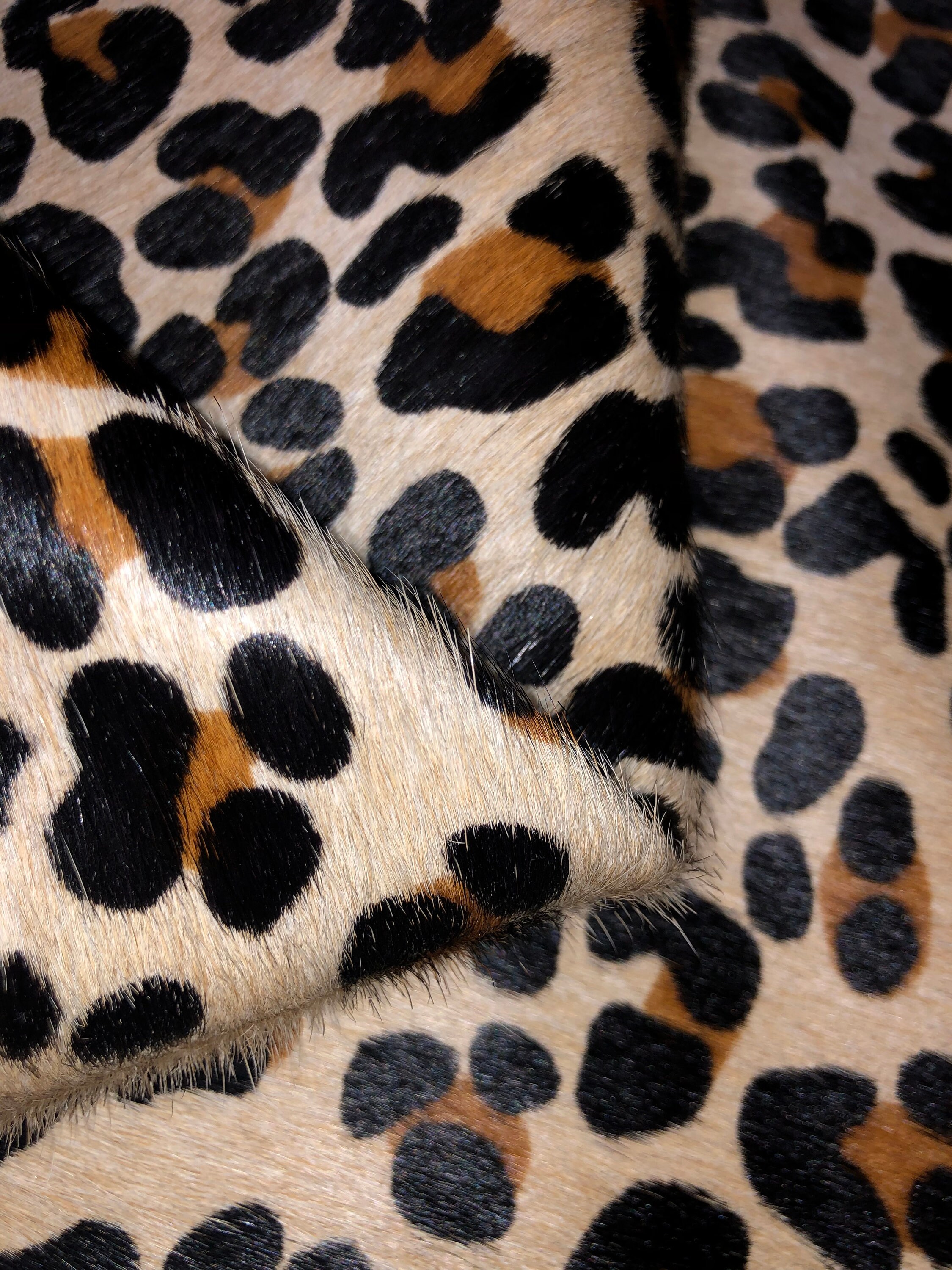 Leopard Printed Cowhide Leather, Custom Cuts, Hair on Printed Leather ...