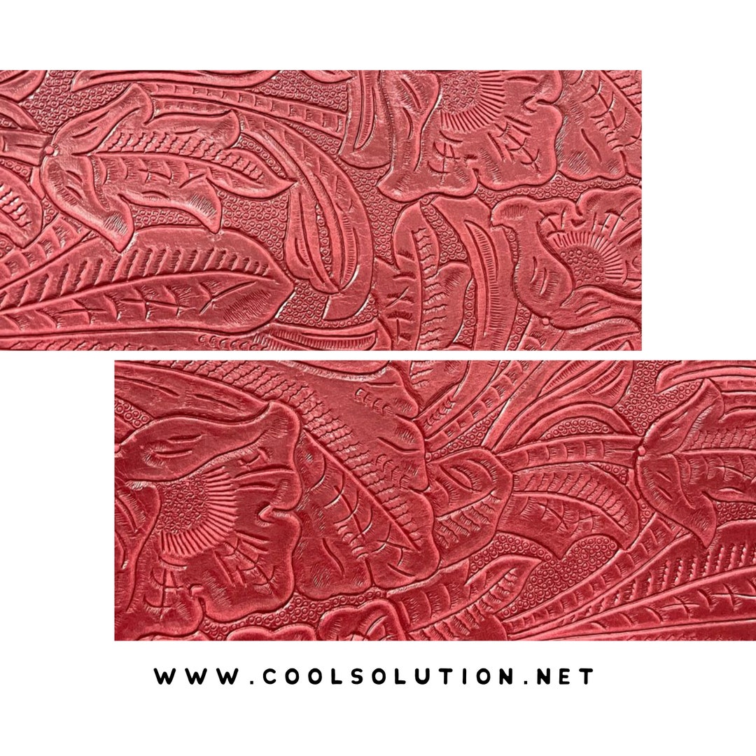 Embossed Leather Sheets Denver Red, Cut to Size, 1.2-1.4 Mm / 3-3.5 Oz ...