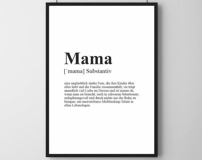Poster Download MAMA Definition Mutter Muttertag Geschenk Spruch ...
