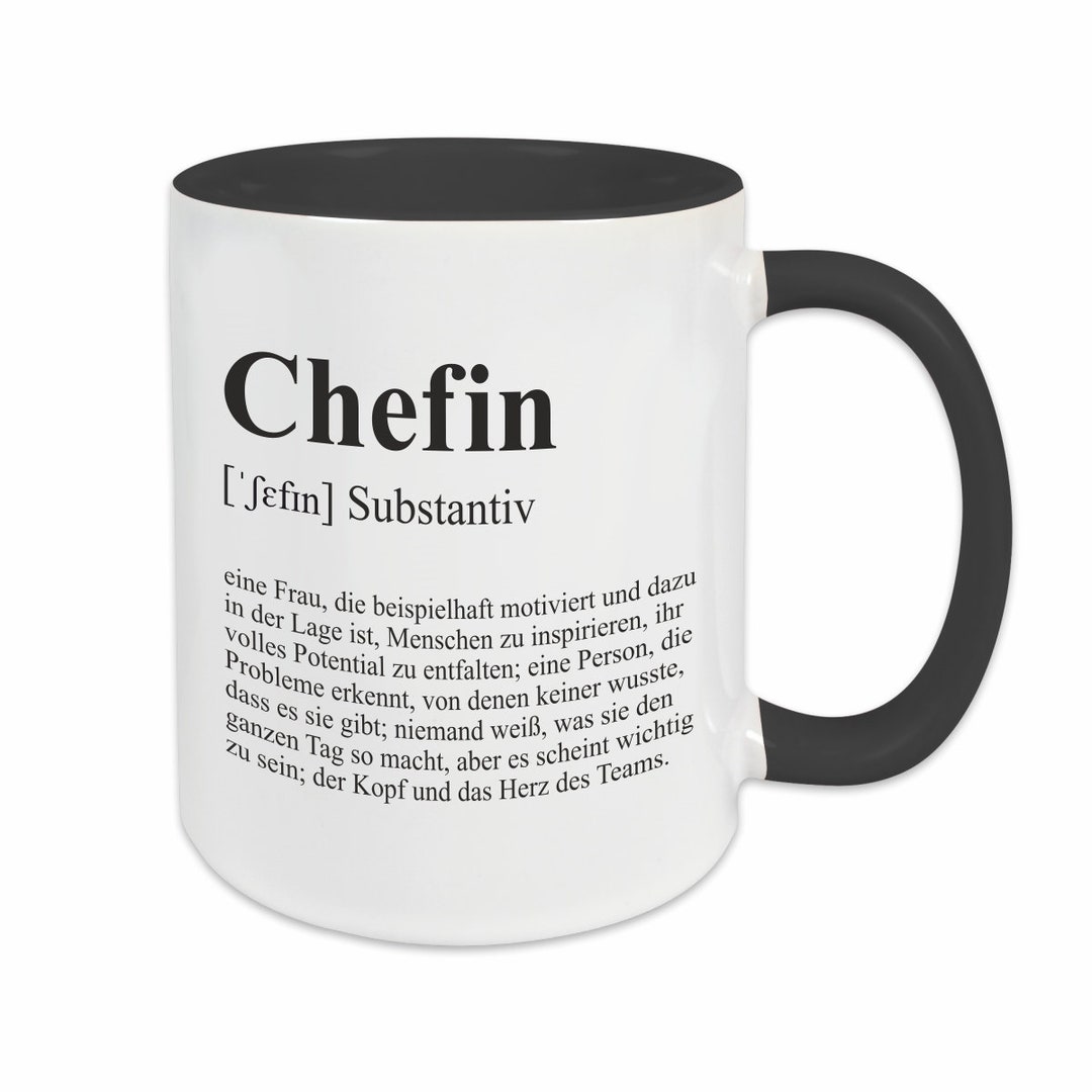 Tasse CHEFIN Geschenk Spruch Definition Dankeschön Kaffeetasse Lustig ...