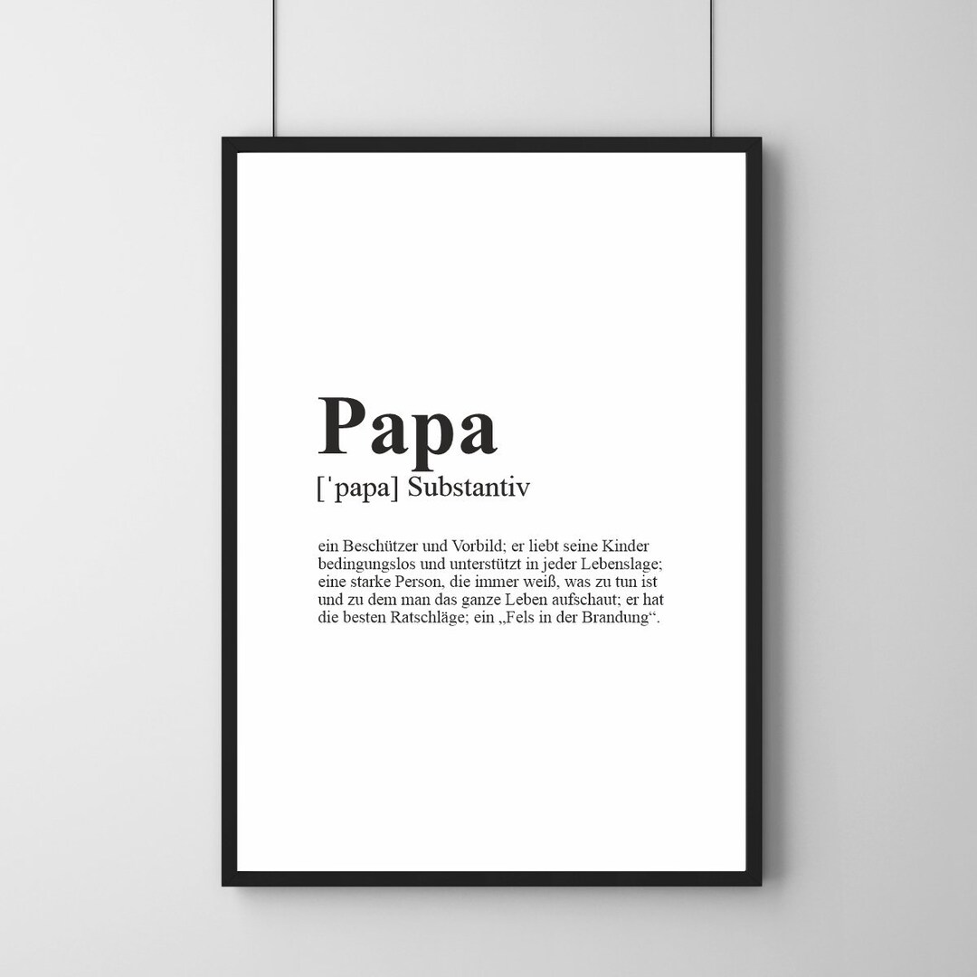Cartel PAPA Definición Padre Día del Padre Idea de regalo Diciendo de ...