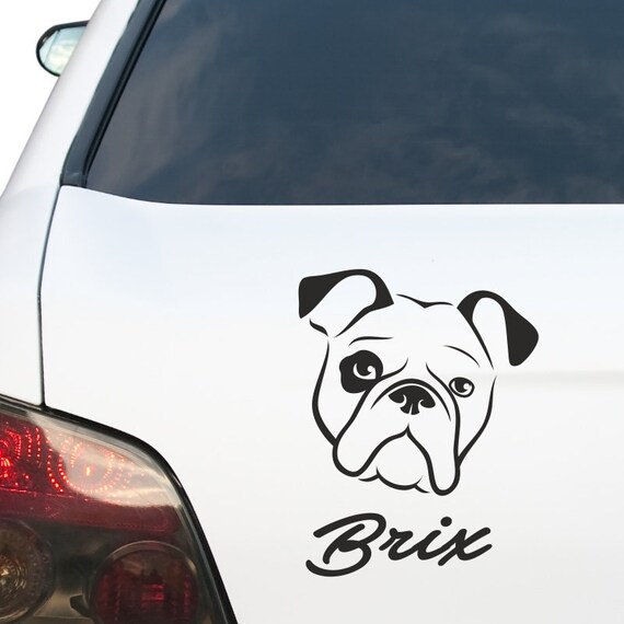 Car Sticker Dog English Bulldog Animal | Etsy