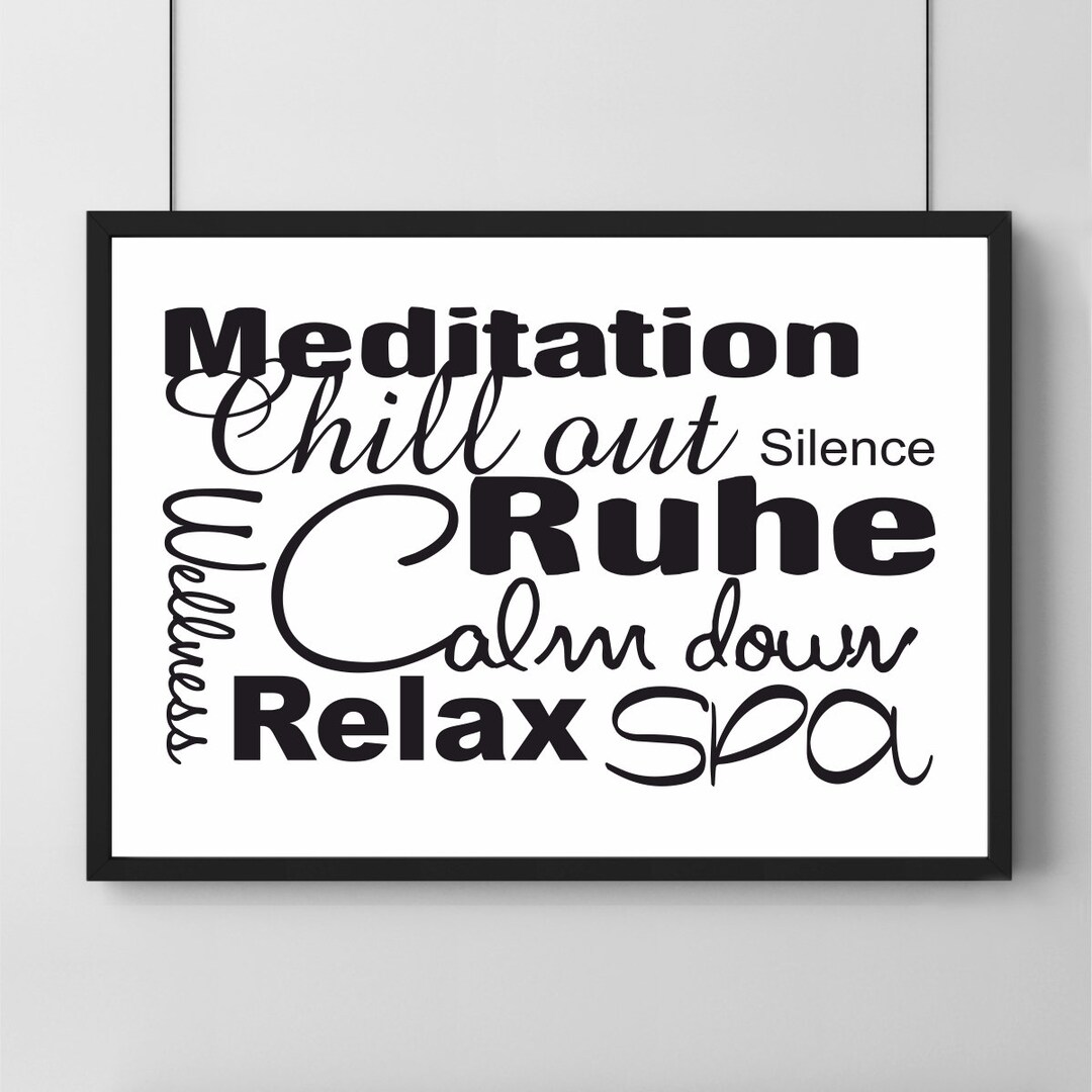 Meditation Rest Relax Bath & Wellness Poster Badposter - Etsy