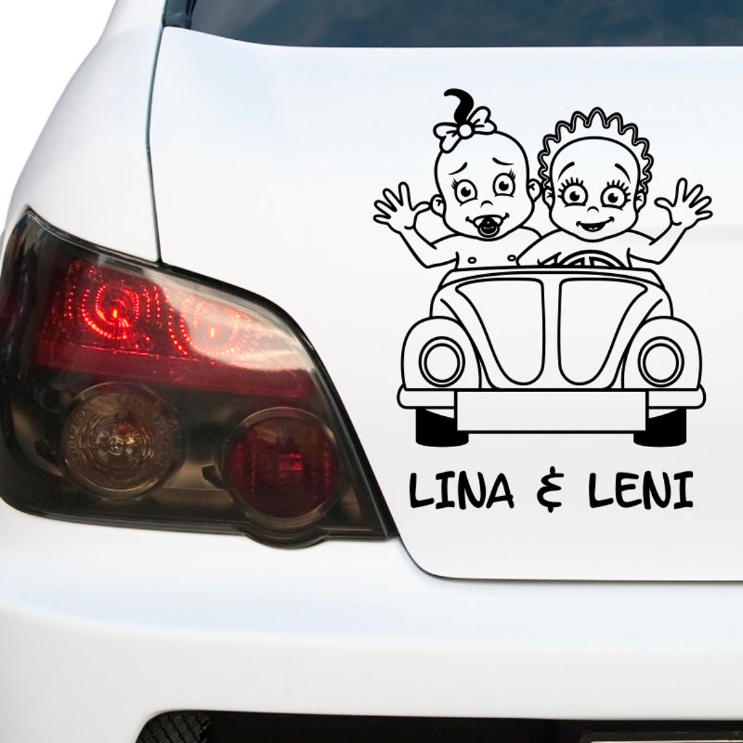 Car Stickers BABYS KÄFER Twins Girl/boy Car - Etsy