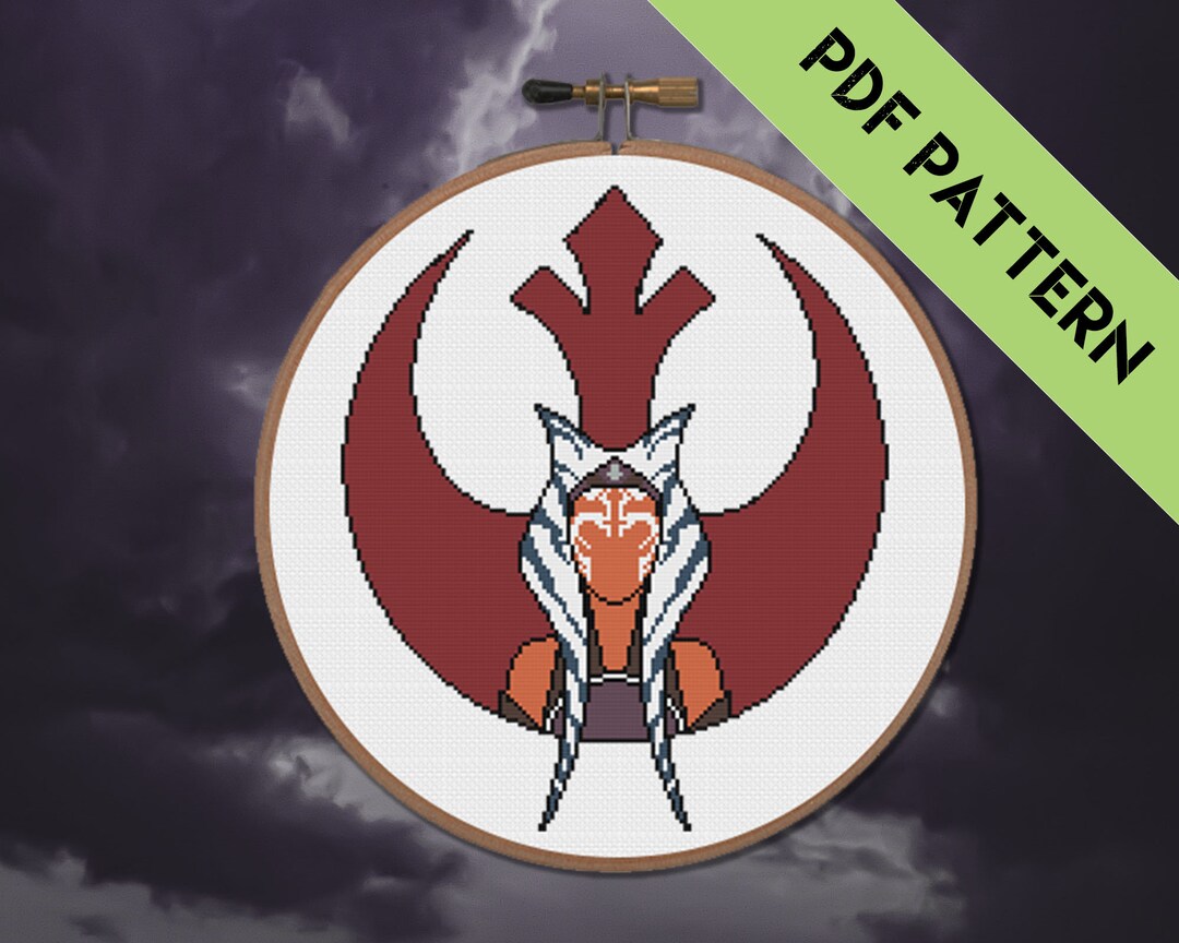 Ahsoka Tano Cross Stitch PDF Pattern - Star Wars the Mandalorian Jedi ...