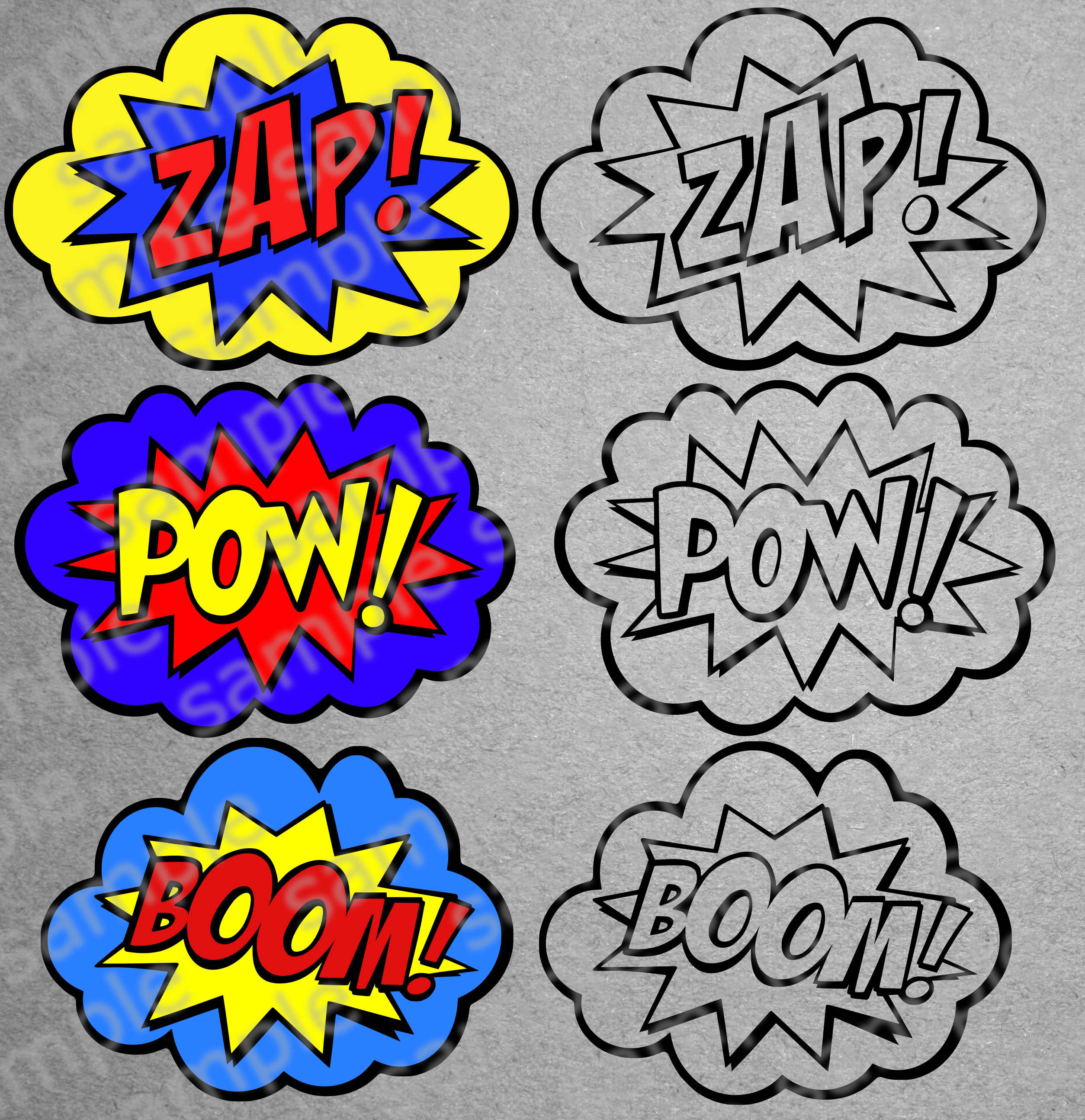 POW ZAP BOOM Digital Svg Birthday Decoration Super Hero Cricut, Tshirt ...