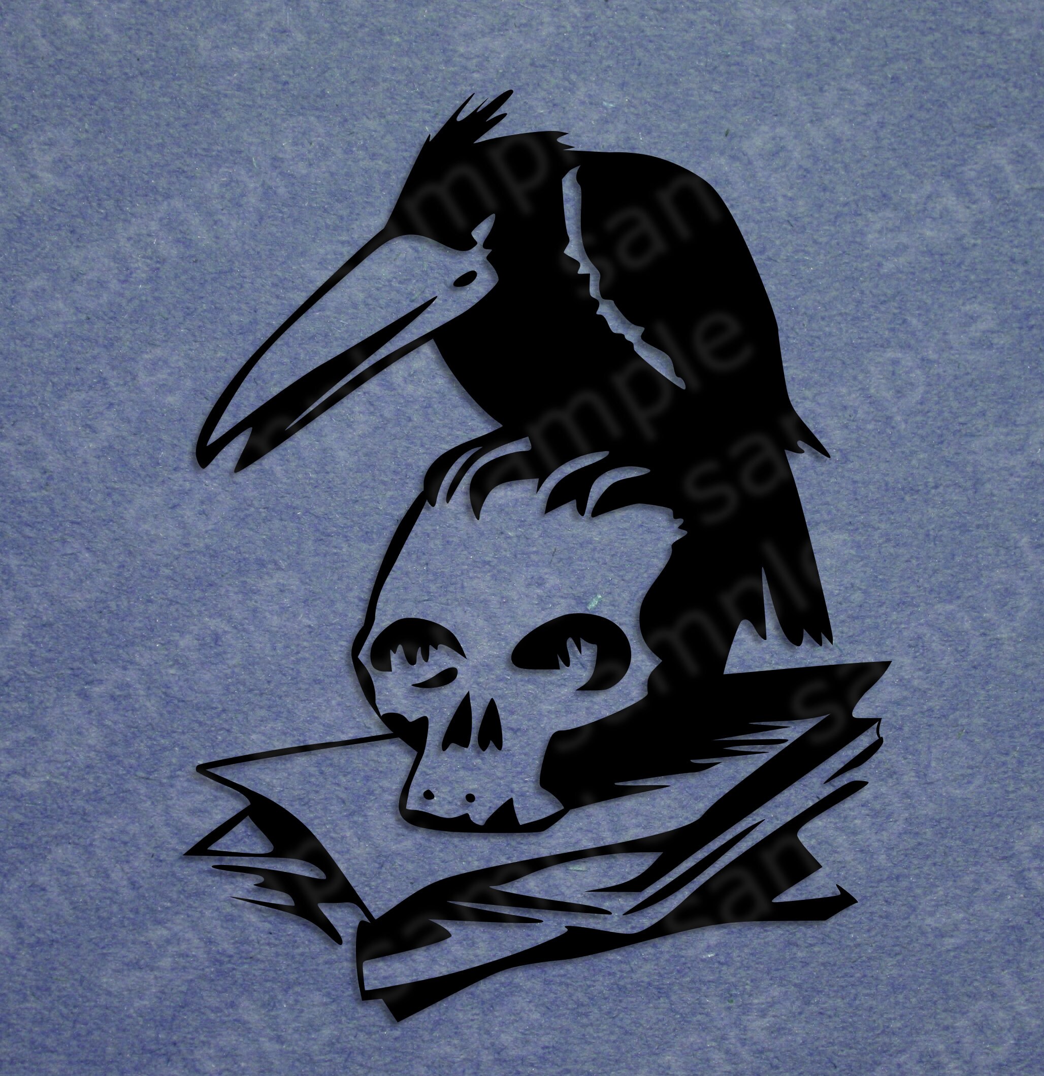 Creepy Raven on a Skull Digital SVG and Png Files Cricut - Etsy