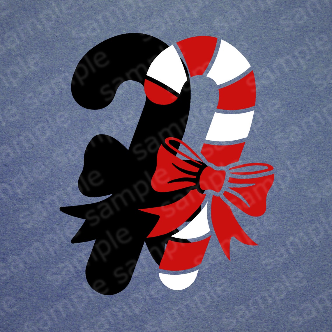 Digital Svg Cricut Cutting Files Candy Cane With Bow. 2 SVG - Etsy