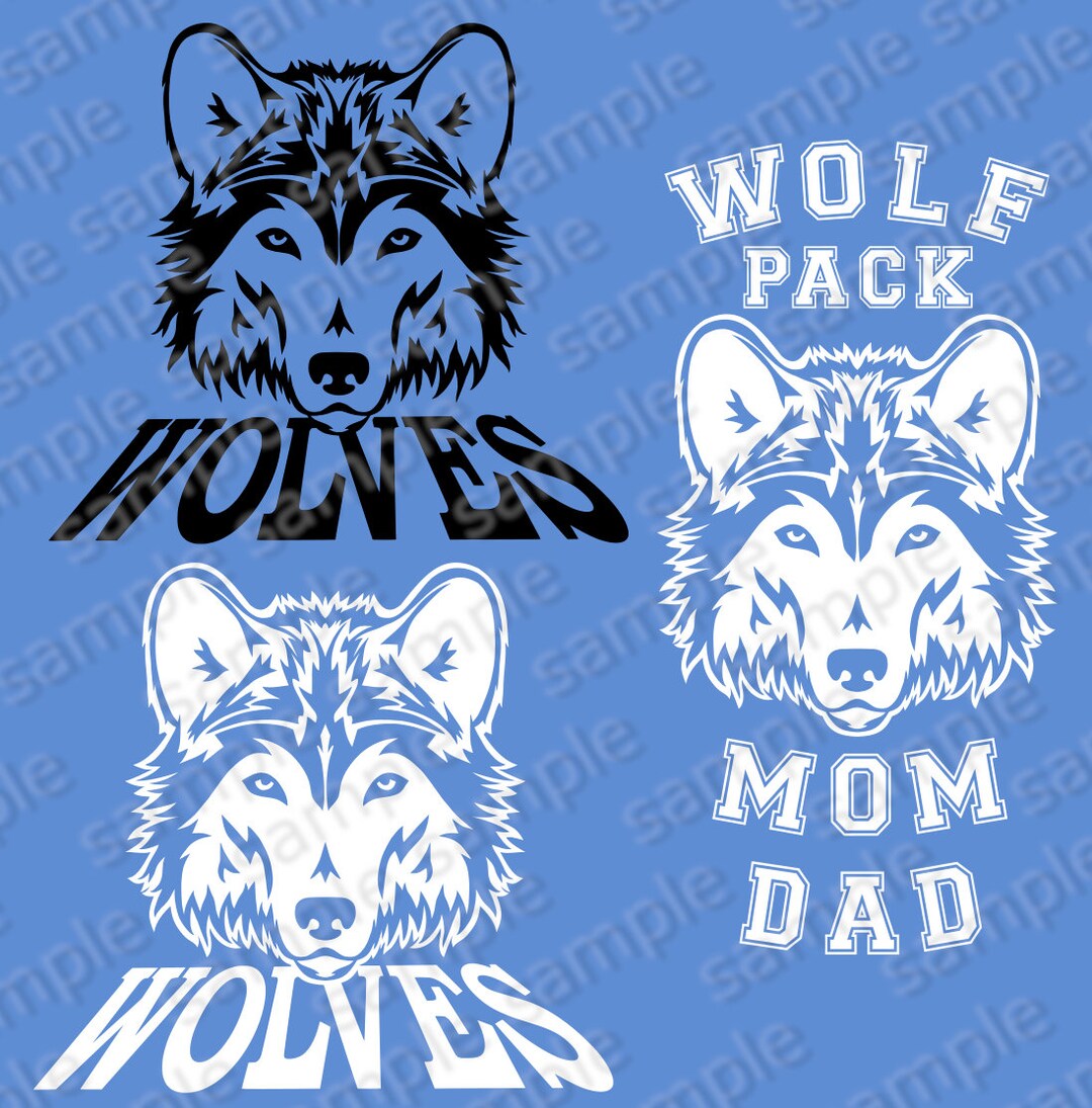 3 Versions Wolf Pack Mascot Digital Svg Cricut Cutting File Great ...