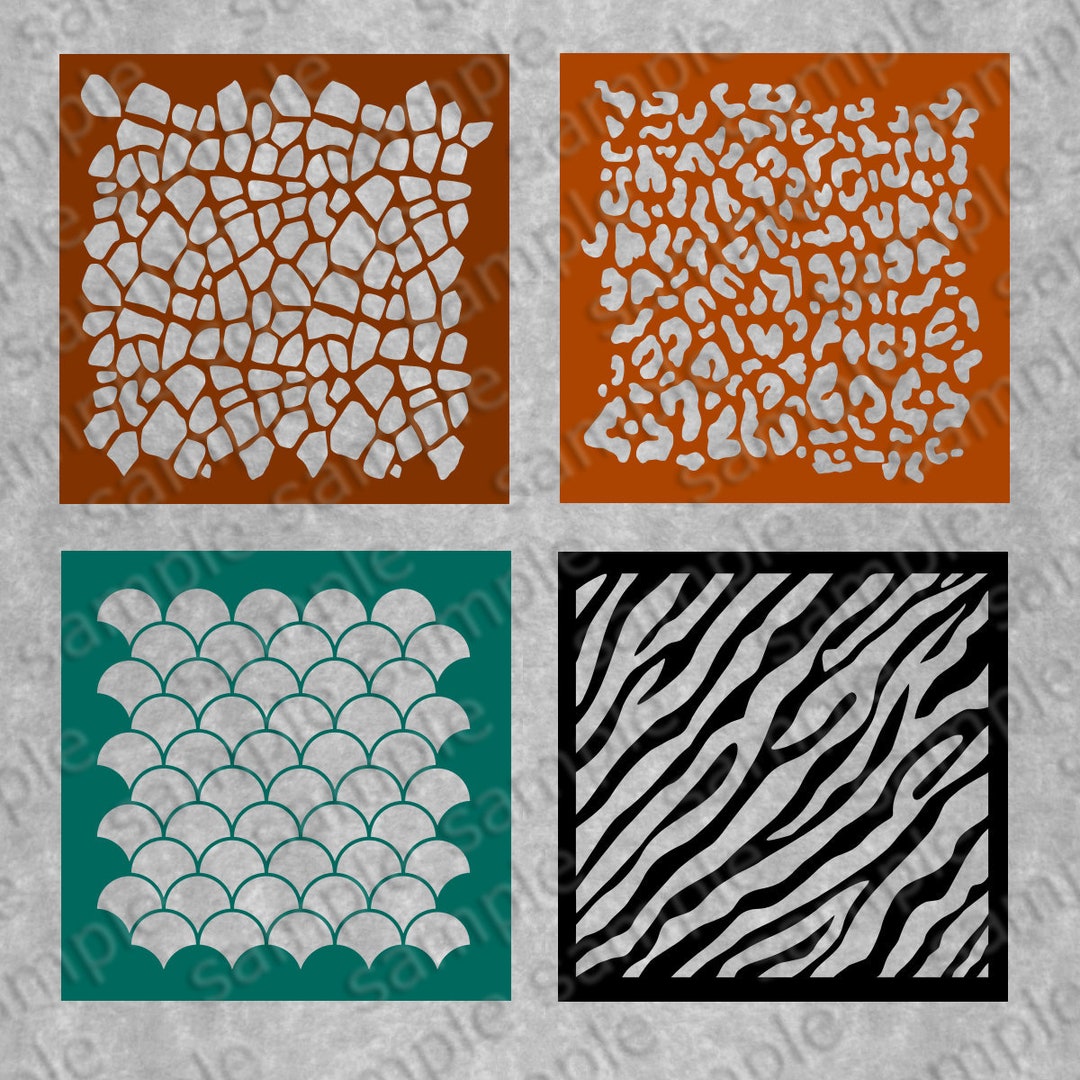 4 Different Seamless Animal Prints With 2 Versions of Each. Cheetah ...