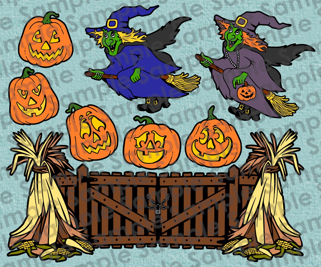 5 Little Pumpkin Sitting on Gate Story, Song Halloween Digital SVG ...
