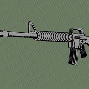 Digital Svg Very Detailed Military Supporters M16 Gun US Flag Digital ...