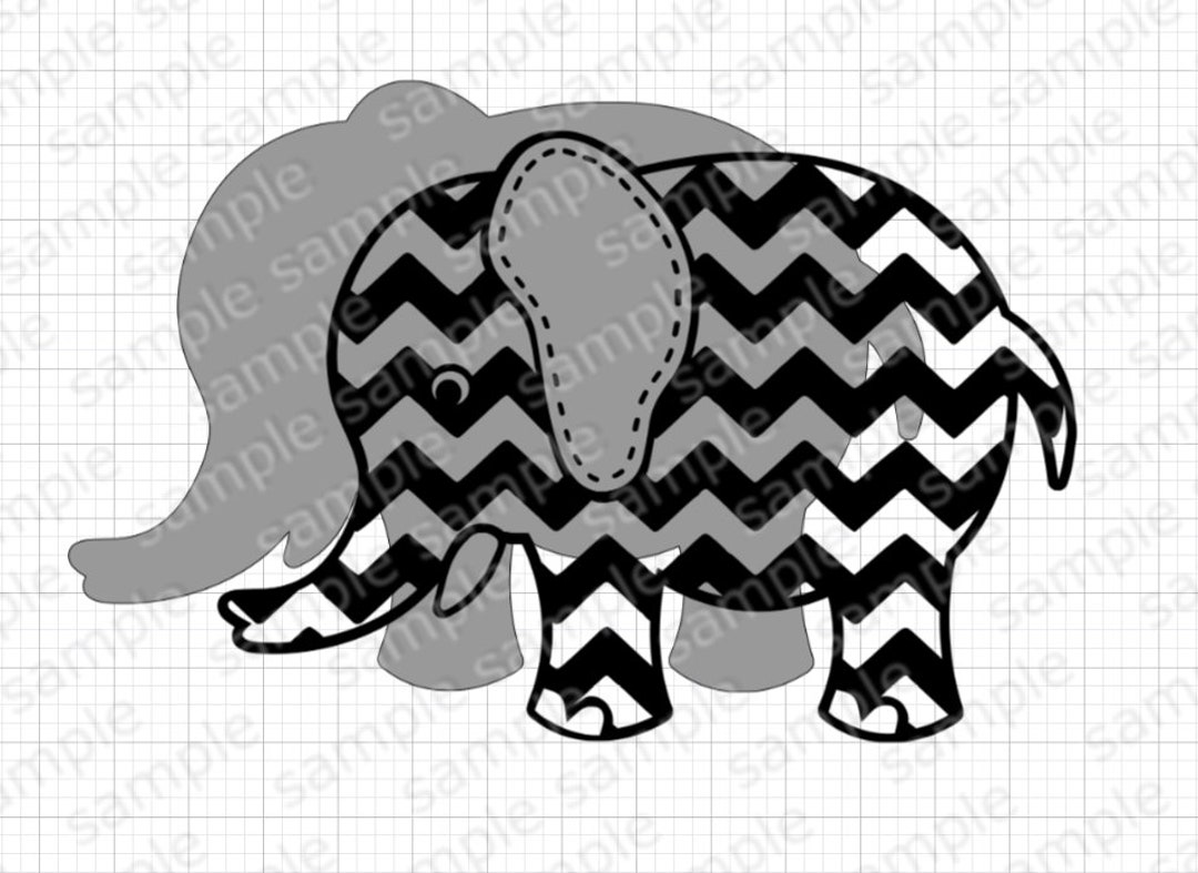 Chevron Baby Elephant Digital Svg Nursery Decoration Wild One Cricut ...