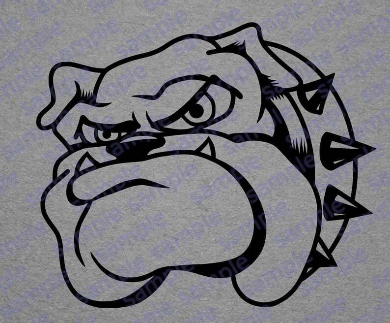 Mean Bulldog With Spike Collar School Mascot Digital Svg | Etsy Mean Bulldog With Spike Collar School Mascot Digital Svg | Etsy