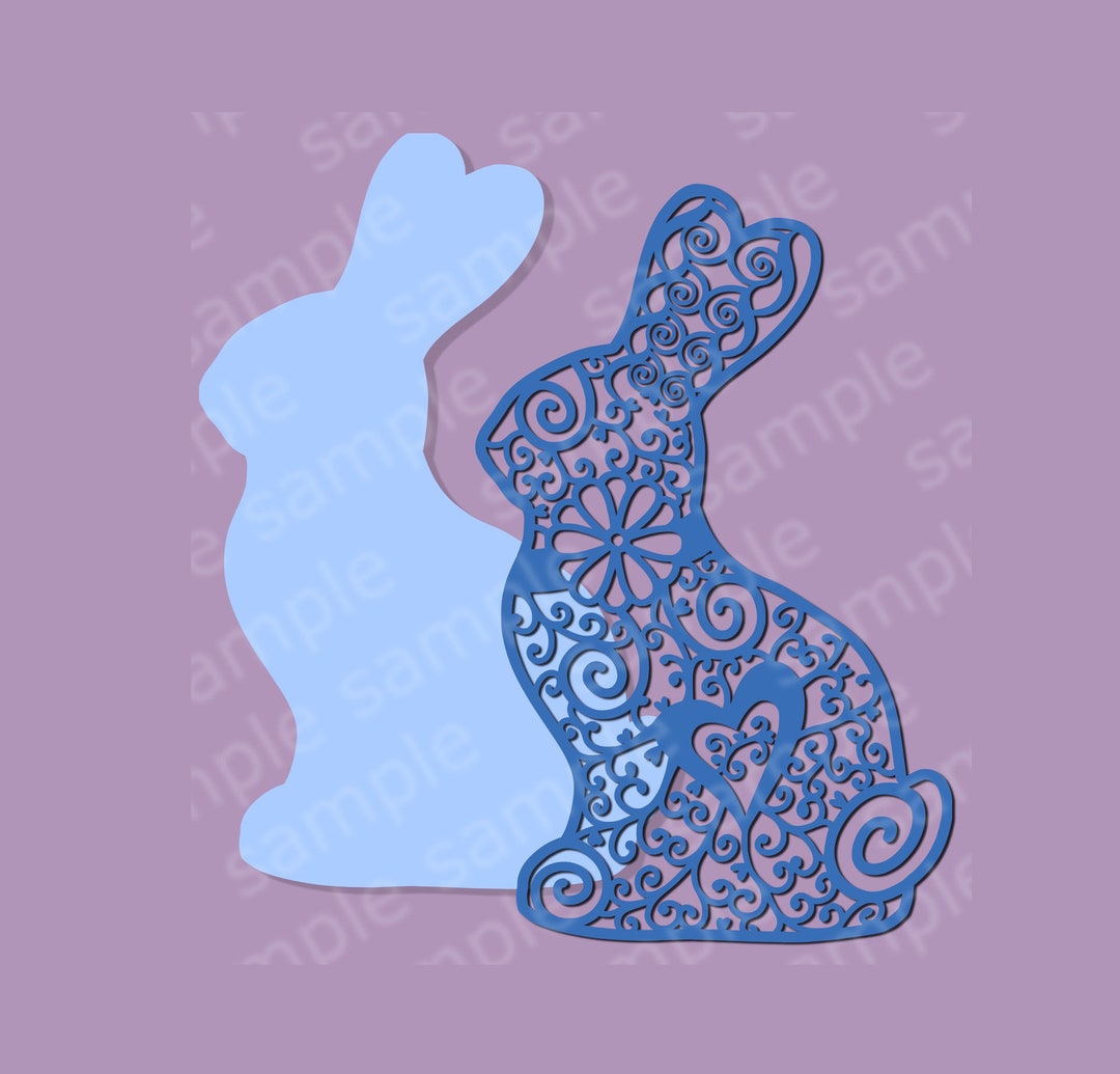 Rabbit Mandala Bunny Svg 2 Layers Easter Decoration Png Files
