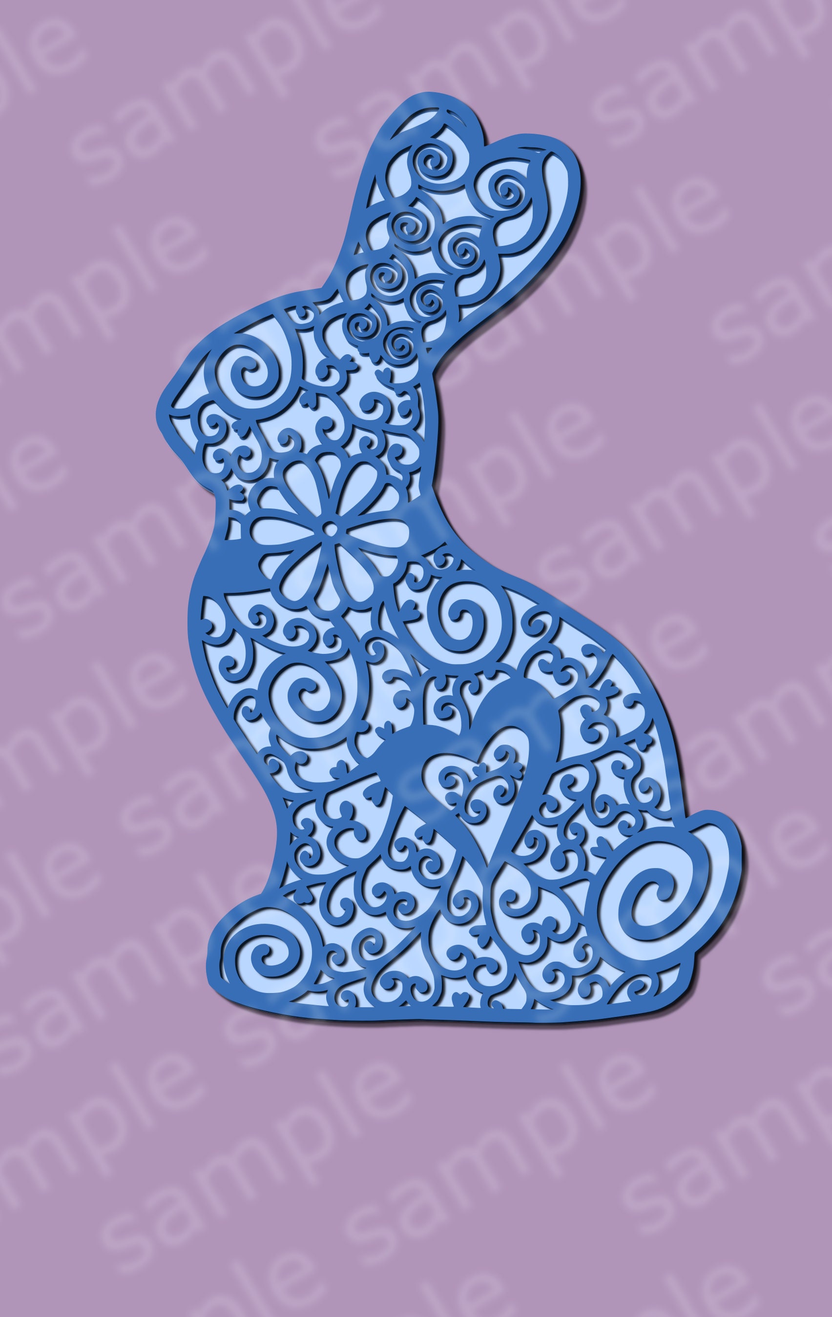 Rabbit Mandala Bunny Svg 2 Layers Easter Decoration Png Etsy