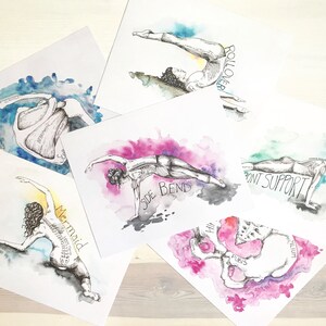 Pilates Art Print Set Pilates Painting Pilates Drawing Pilates Decor ...