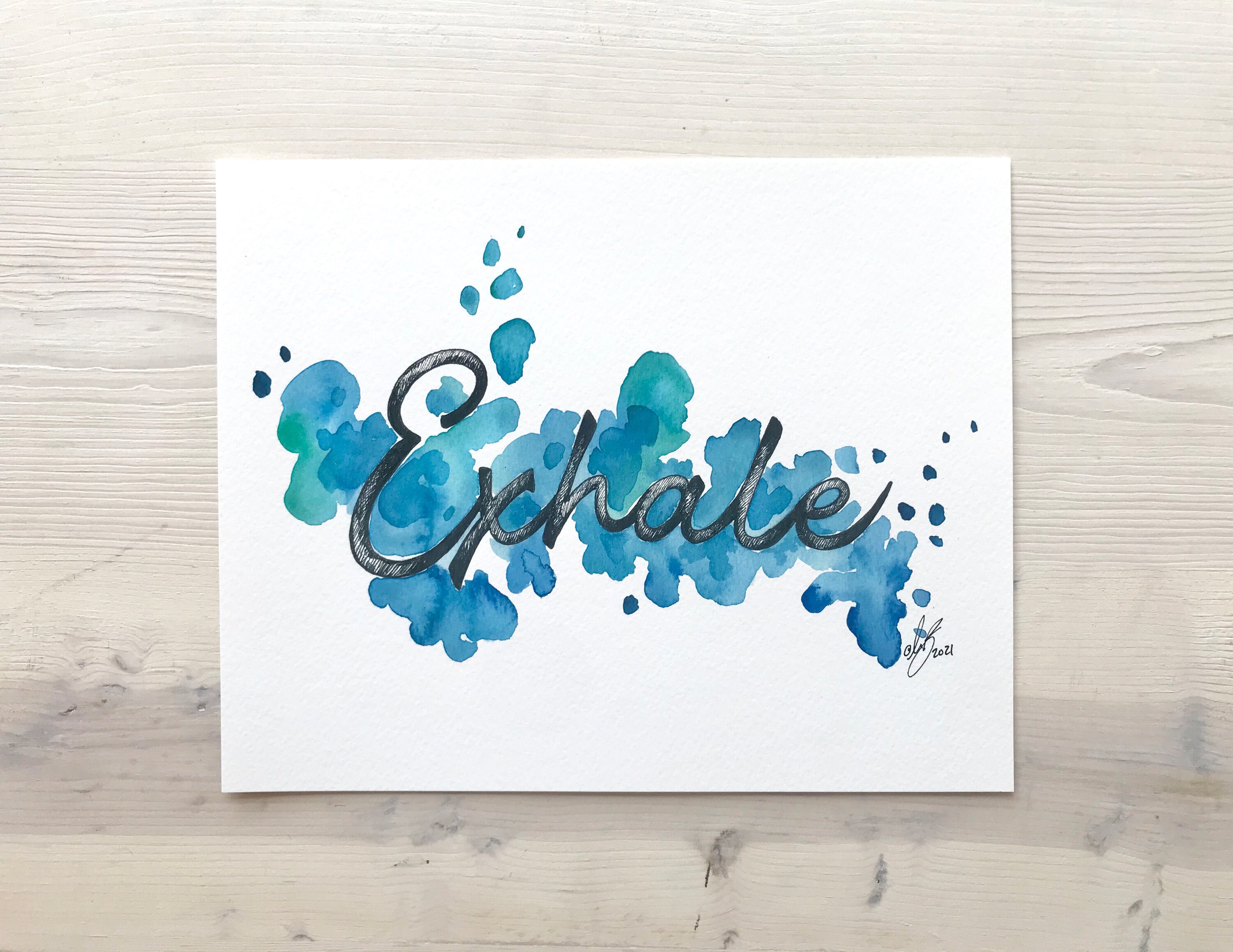 Inhale Exhale Word Art Print Pilates Art Print Pilates - Etsy