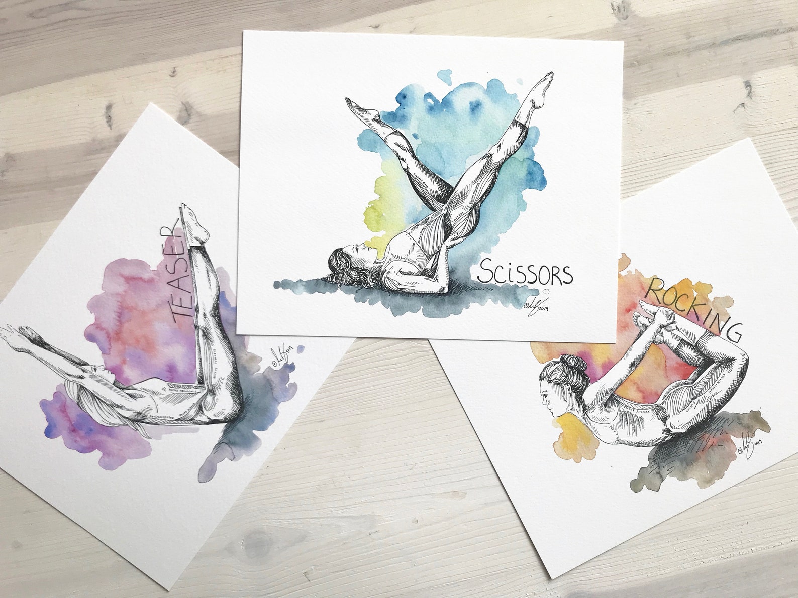 Pilates Art Print Set Pilates Painting Pilates Drawing Pilates - Etsy