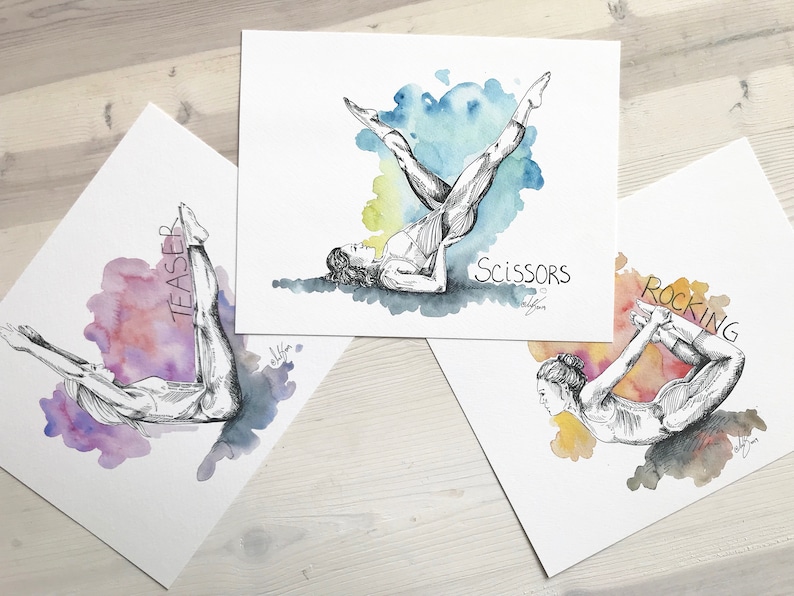 Pilates Art Print Set Pilates Painting Pilates Drawing Pilates - Etsy