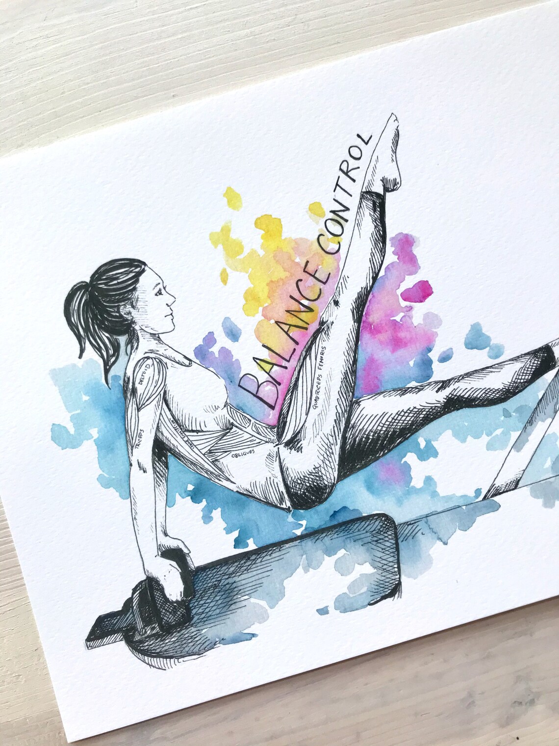 Pilates Reformer Exercises Artwork Set Pilates Artwork | Etsy