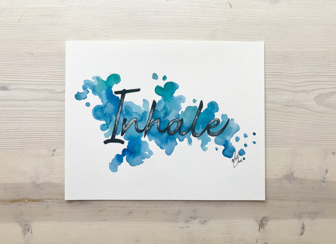 Inhale Exhale Word Art Print Pilates Art Print Pilates - Etsy