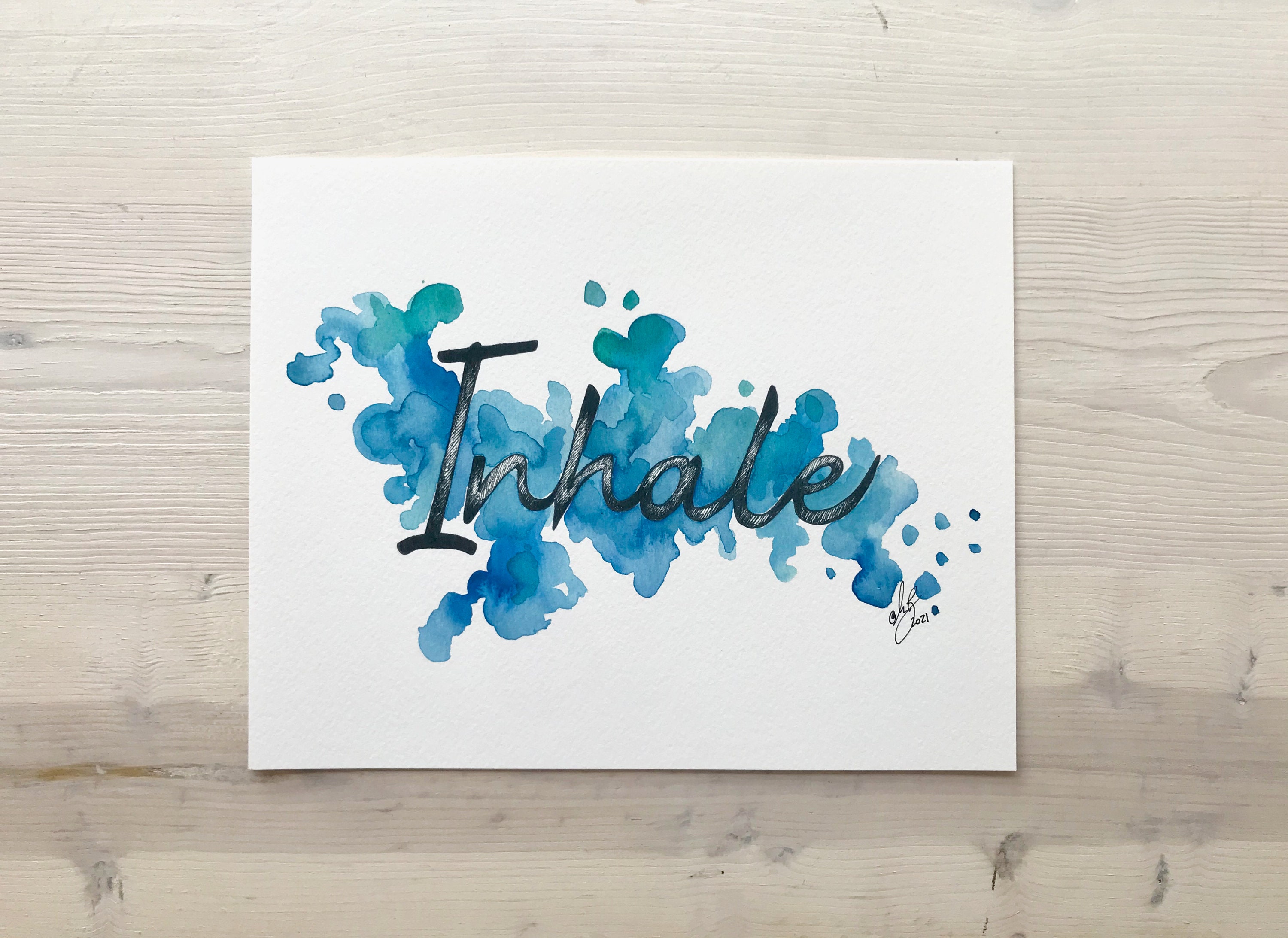 Inhale Exhale Word Art Print Pilates Art Print Pilates - Etsy