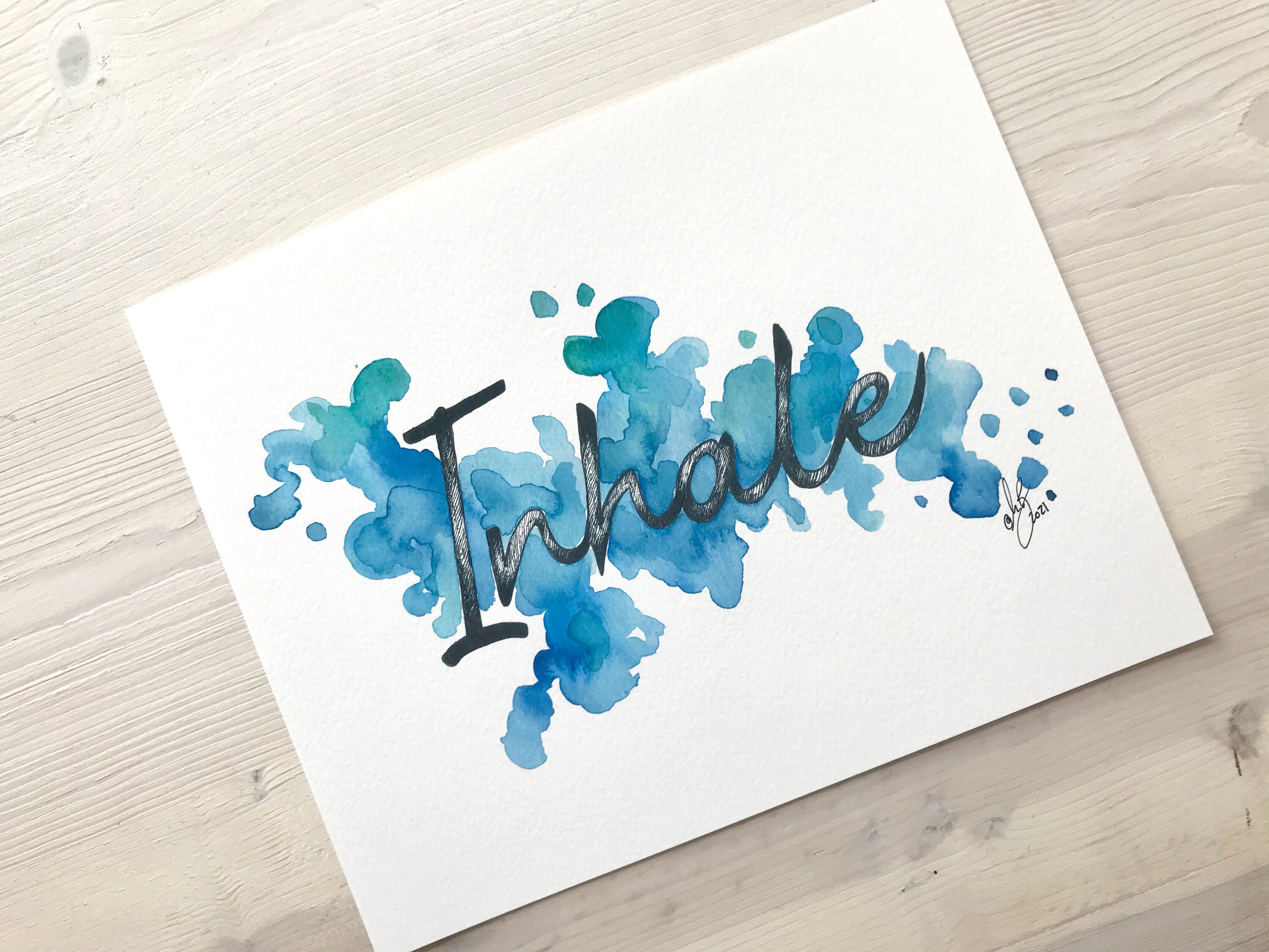 Inhale Exhale Word Art Print Pilates Art Print Pilates - Etsy