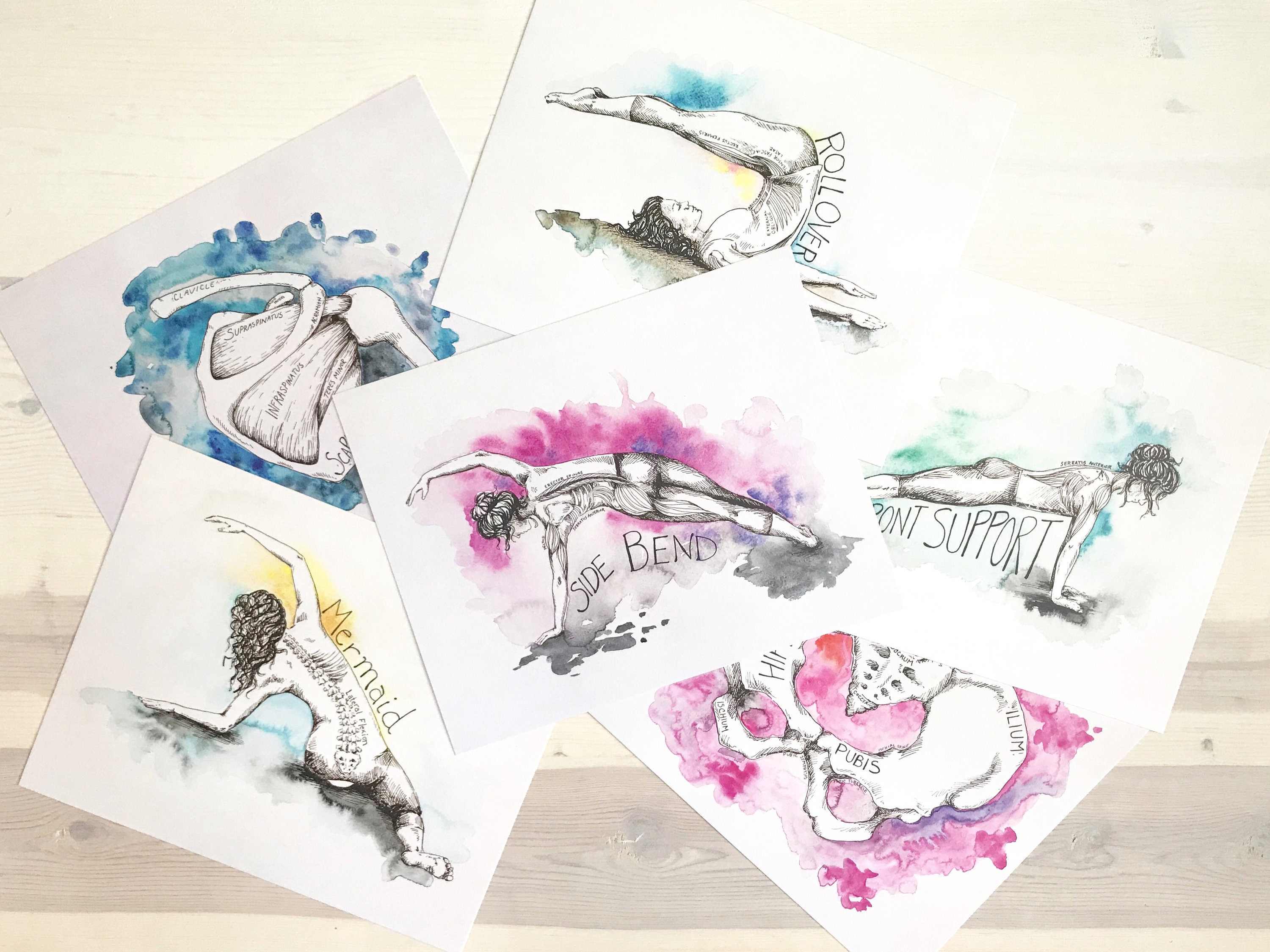 Pilates Art Print Set Pilates Painting Pilates Drawing Pilates Decor ...