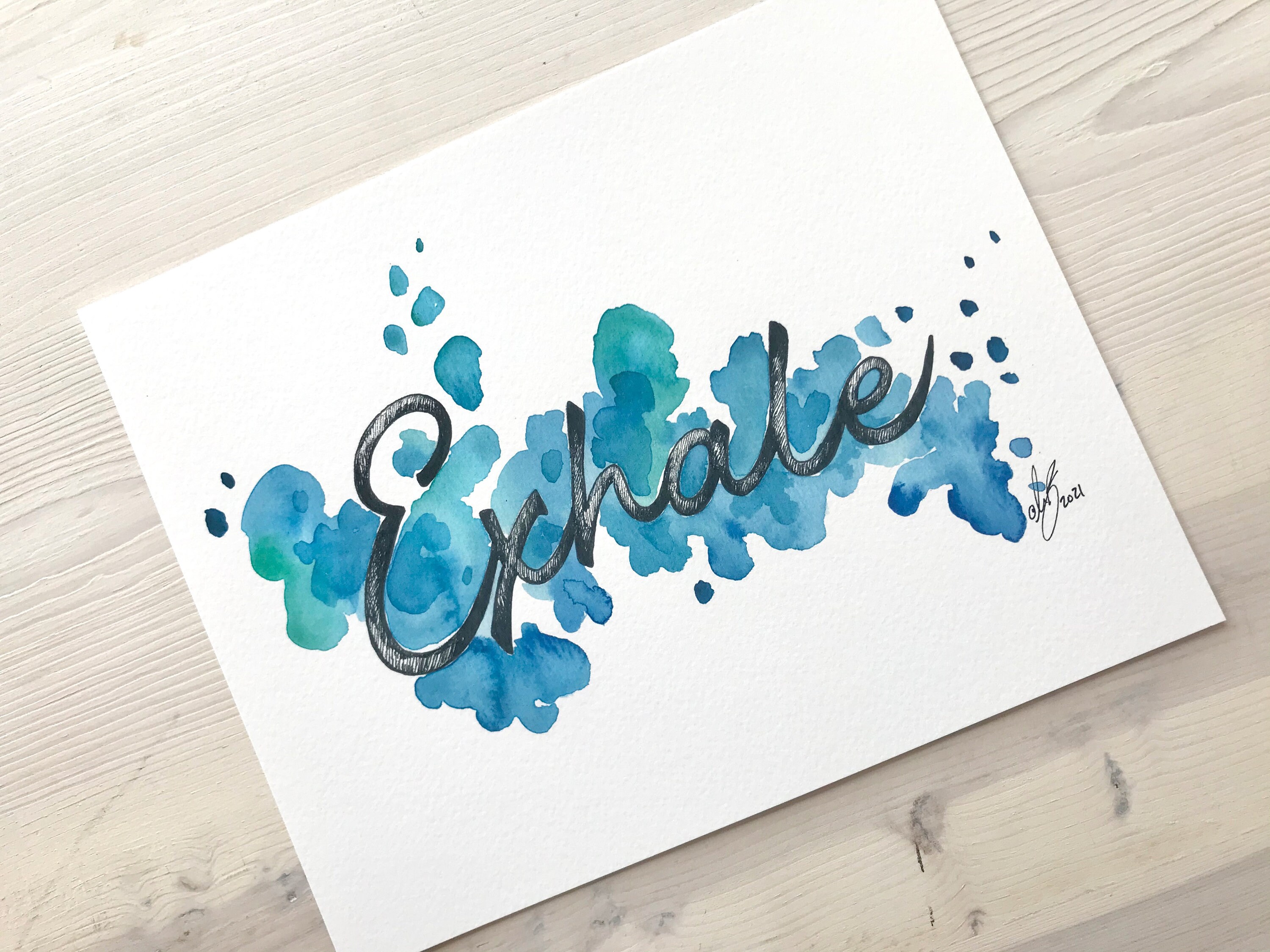 Inhale Exhale Word Art Print Pilates Art Print Pilates - Etsy