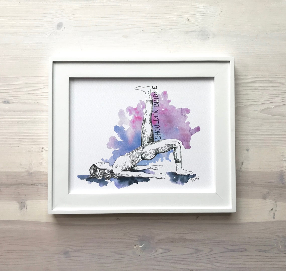 Shoulder Bridge Pilates Portrait Pilates Wall Art Pilates Studio Decor ...