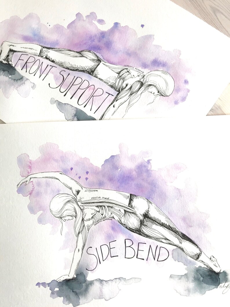 Semi Custom Original Pilates Art Hand Painted Anatomy Art Pilates ...