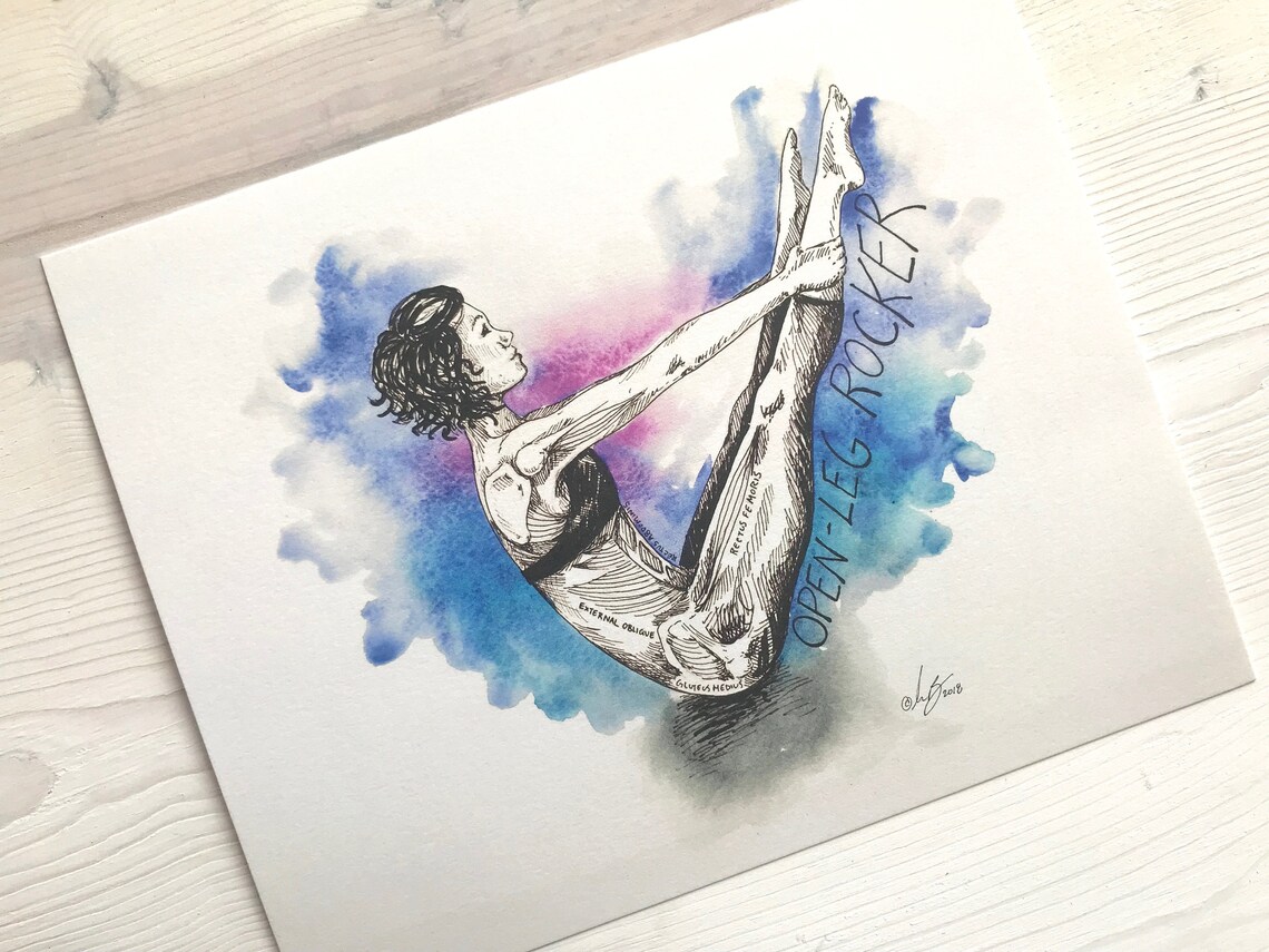 Pilates Printable Art, Pilates Open Leg Rocker, Pilates Digital ...