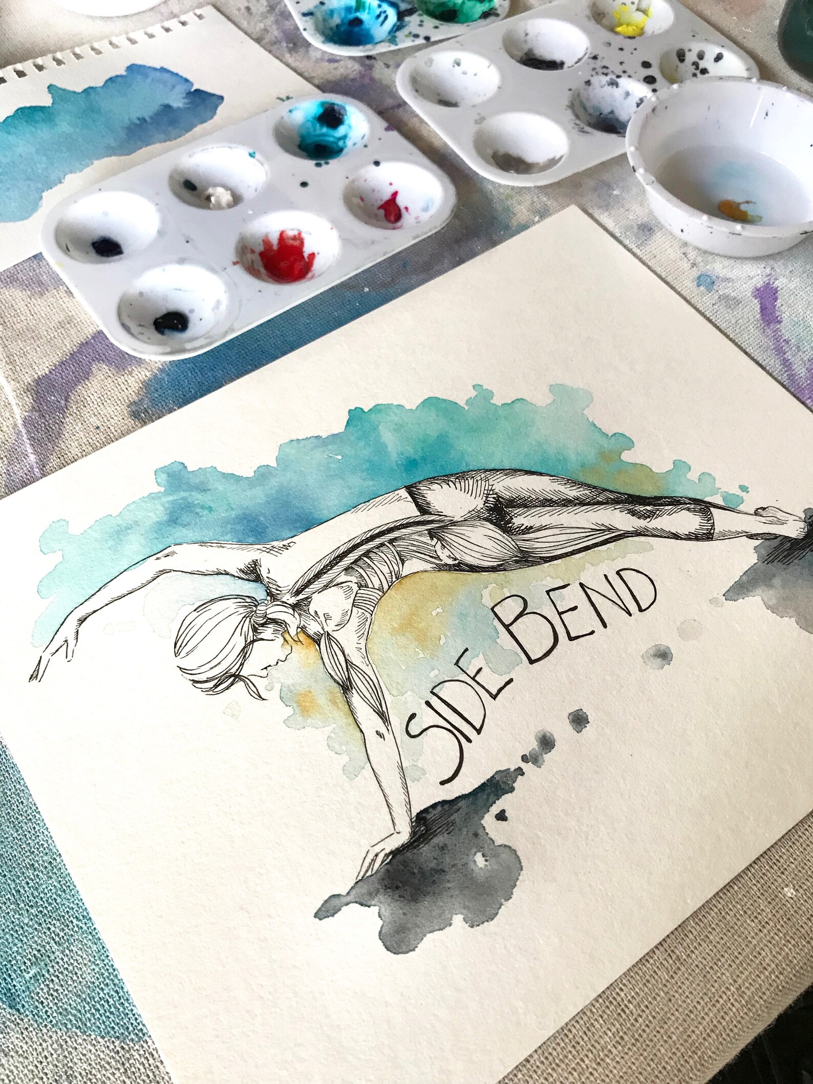 Custom Pilates Portrait Original Artwork Pilates Drawing Pilates Studio ...