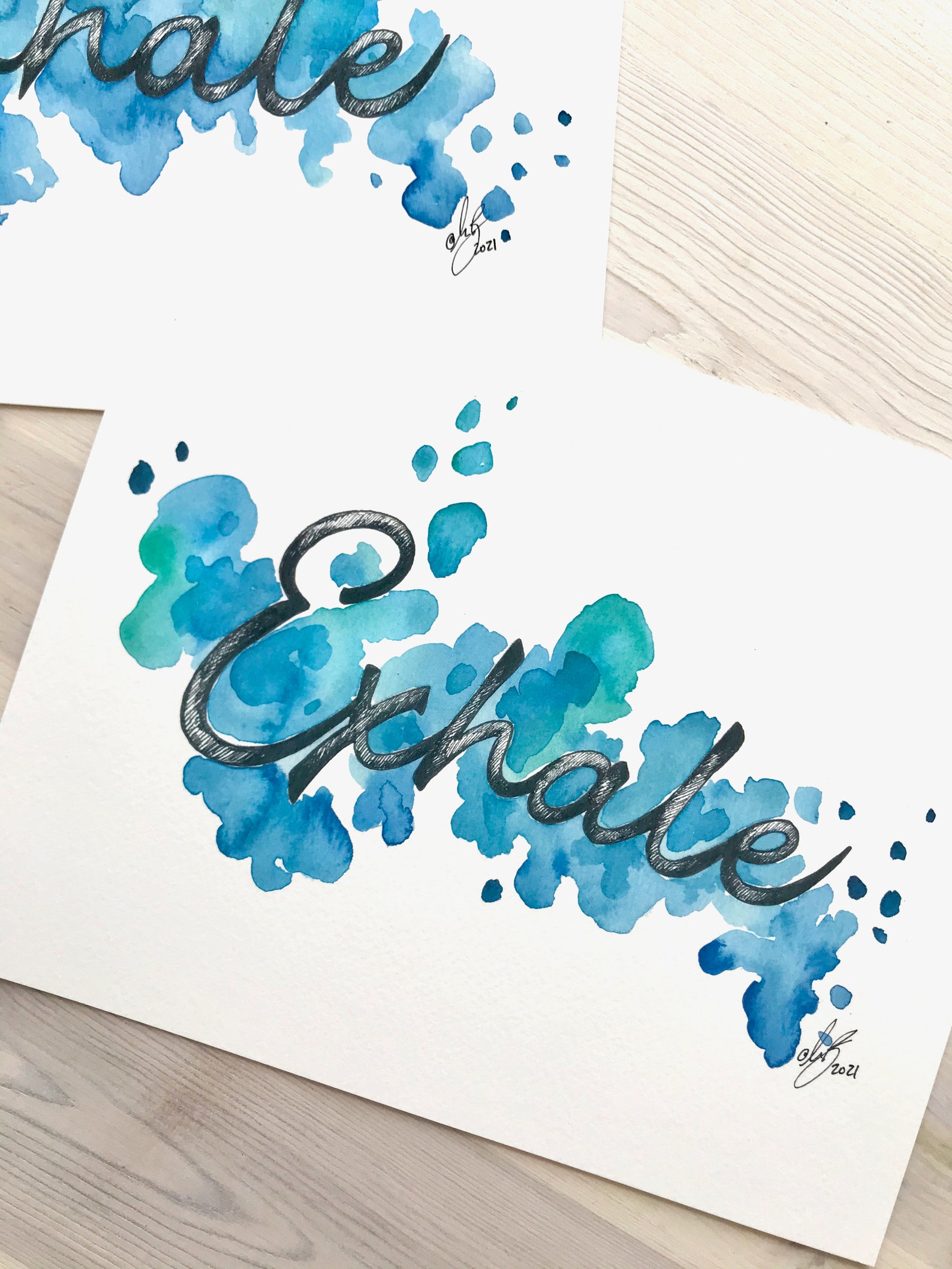 Inhale Exhale Word Art Print Pilates Art Print Pilates - Etsy