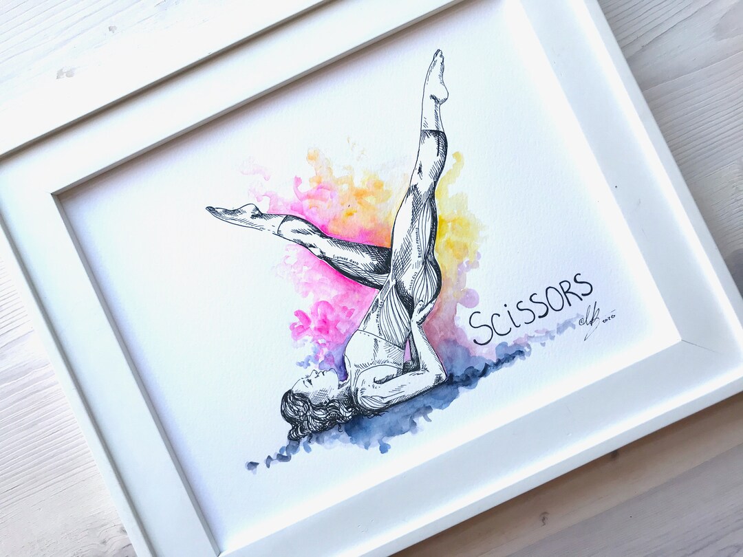 Pilates Scissors Pose Watercolor Art Print, Enhanced - Etsy Canada
