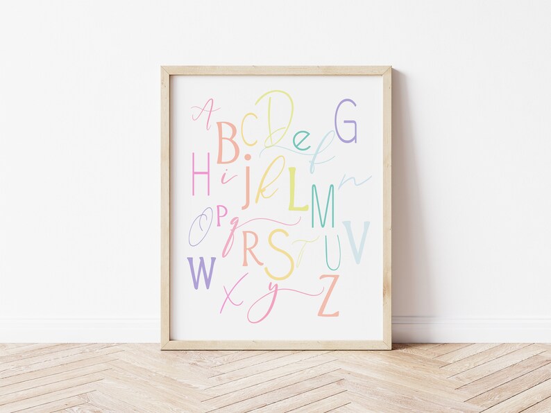 Rainbow Alphabet, Little Kids Room Decor, Nursery Decor, Digital Print ...