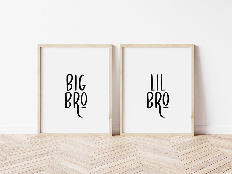 Big Bro Lil Bro Room Decor, Boy Room Artwork, Brothers Prints, Brothers ...
